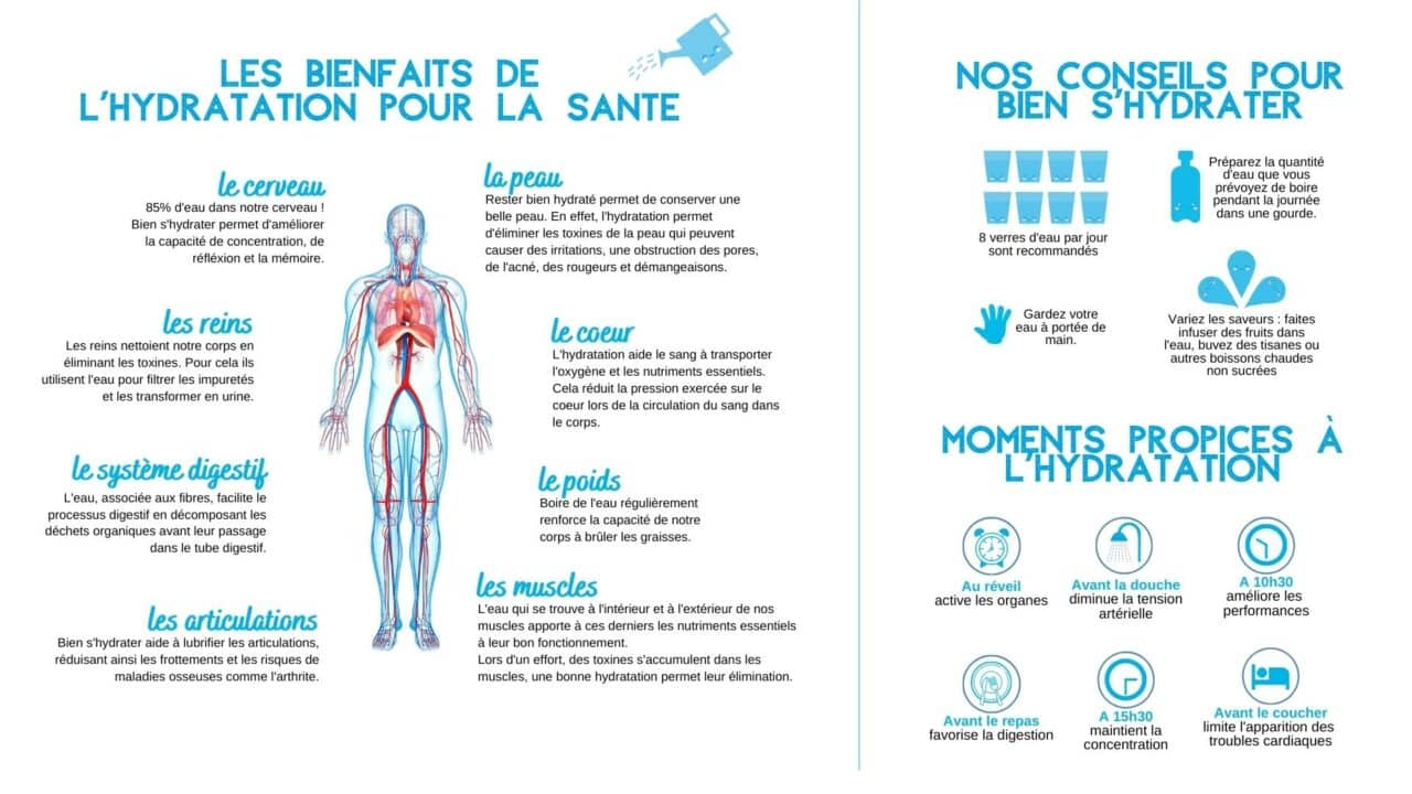 Le maintien de l'hydratation est important pour notre santé physique et ...